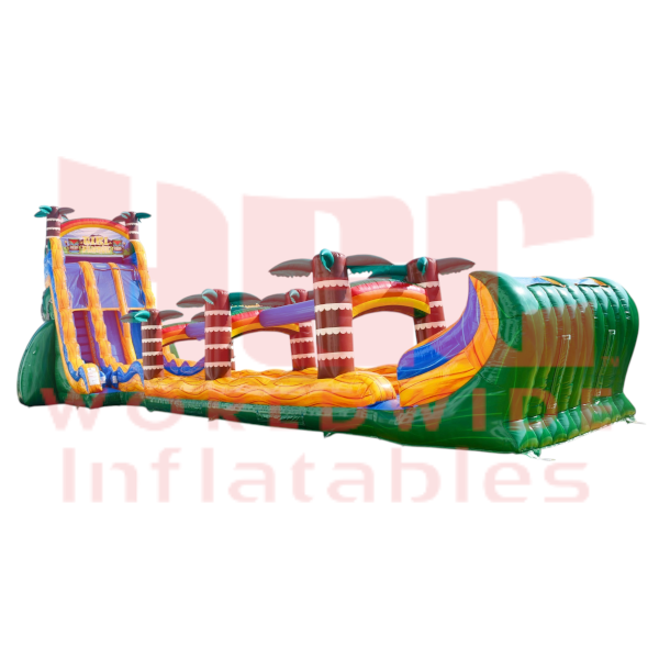 27 Foot Tiki Plunge Double Lane with Slip and Slide Rampage End